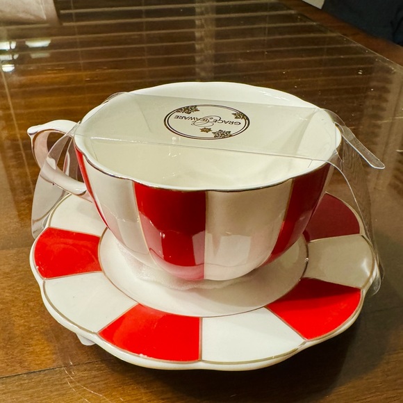 Grace Teaware | Kitchen | Peppermint Stripe Tea Cup Set | Poshmark
